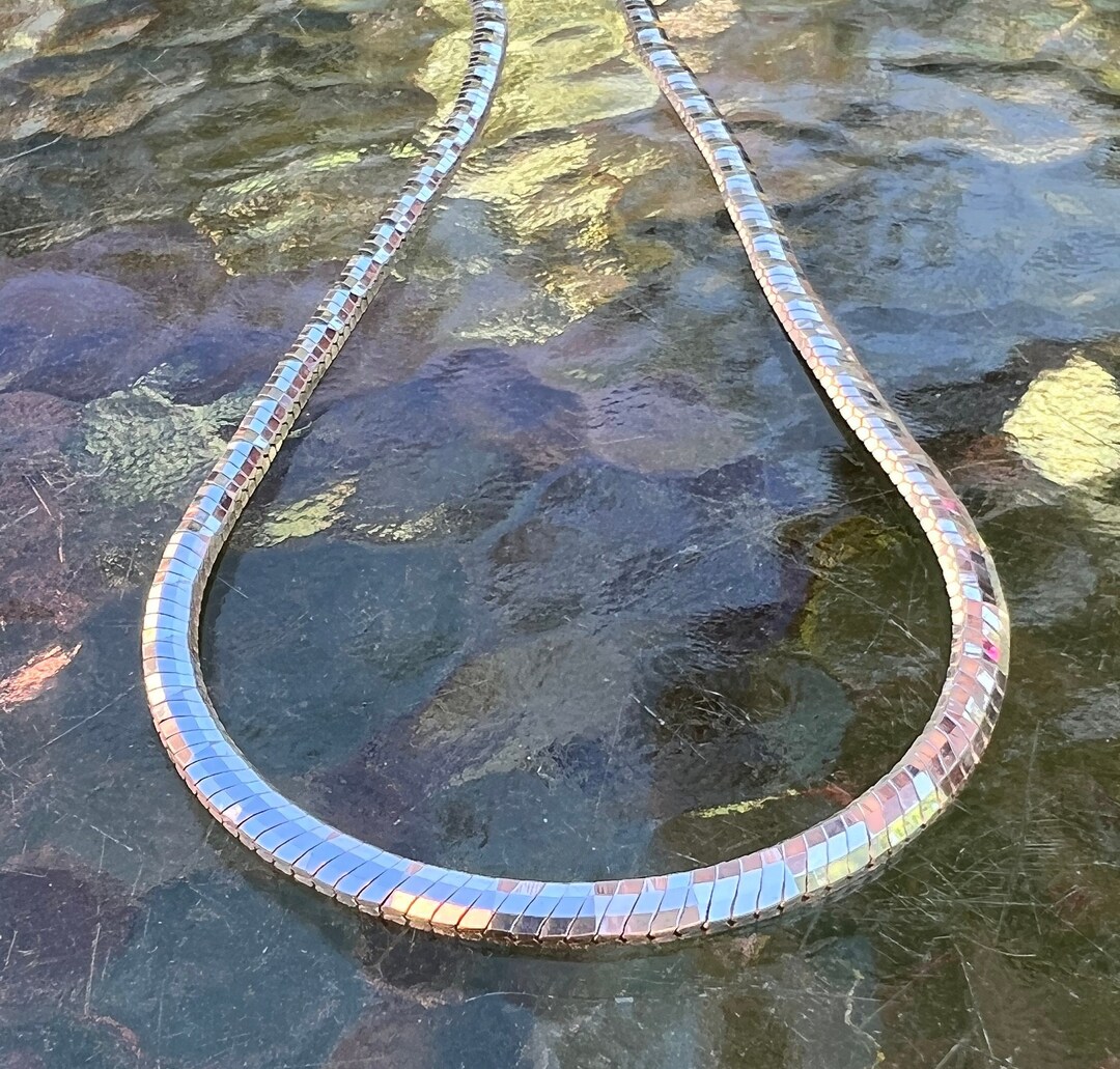 Vintage, Sterling Silver, Italian Milor Chain Link Necklace, 18", 4.7mm ...