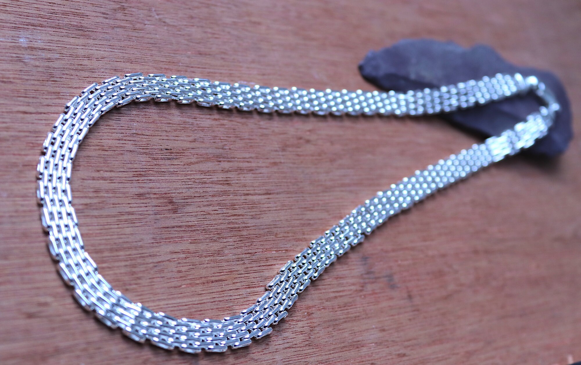 Block Chain Necklace Handmade Solid Sterling Silver Best | Etsy