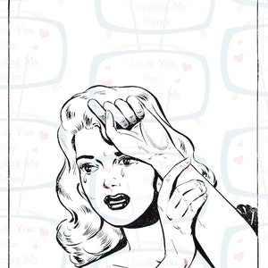 Vintage Retro 50s Woman Cry Comic Art Clip Digital Download Only SVG ...
