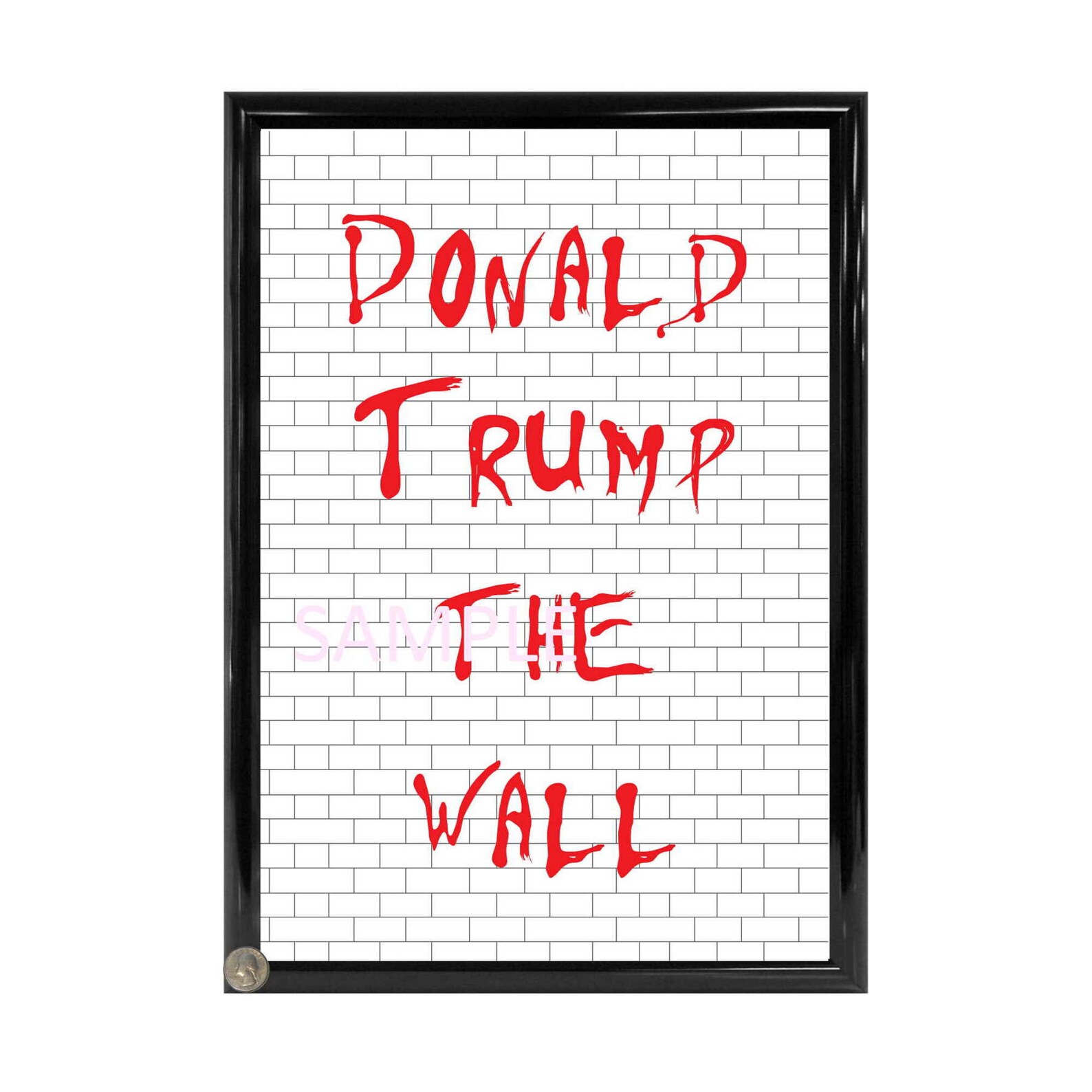 Donald Trump the Wall Album Cover Framed Poster 13 X 19 | Pink Floyd CD ...