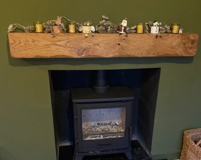 14cm X 14cm Solid Oak Mantel Beam Rustic Fireplace Shelf Wooden ...