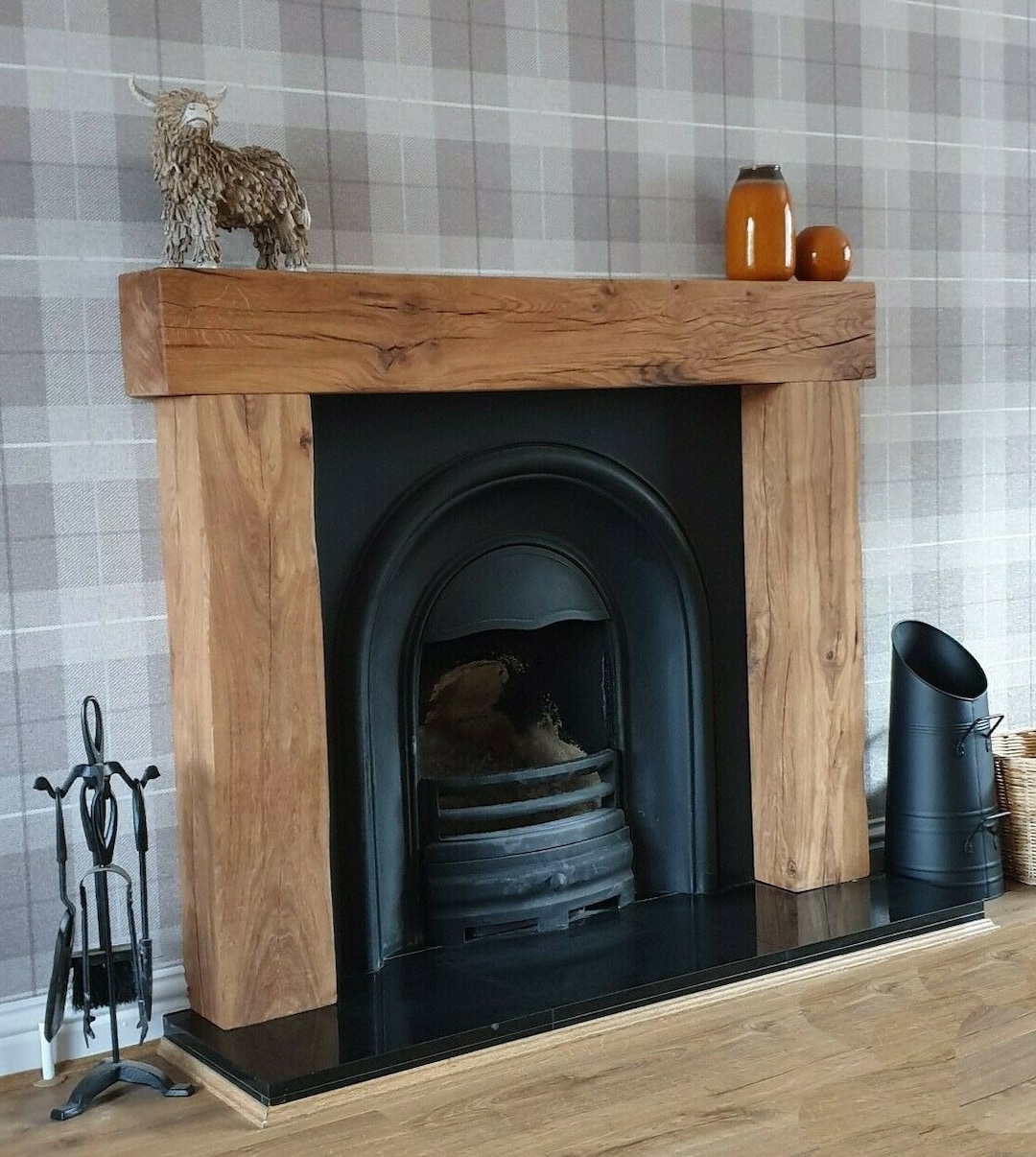 Hand Crafted, Fire Surround With Many Size Variations, Oiled, Fixings ...