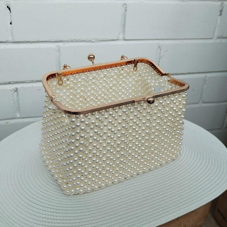 Handmade Pearl Beaded Clutch: Bridal Evening Crossbody Bag - Etsy
