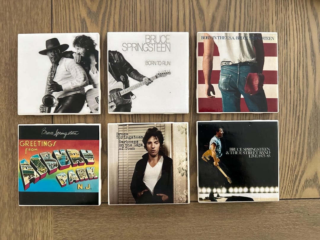 PICK 4 or 6 - Bruce Springsteen Ceramic Tile Coasters Born in the USA ...