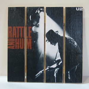 U2 Rattle and Hum Album Cover Decoupage Wooden Wall Hanging Mini Pallet ...