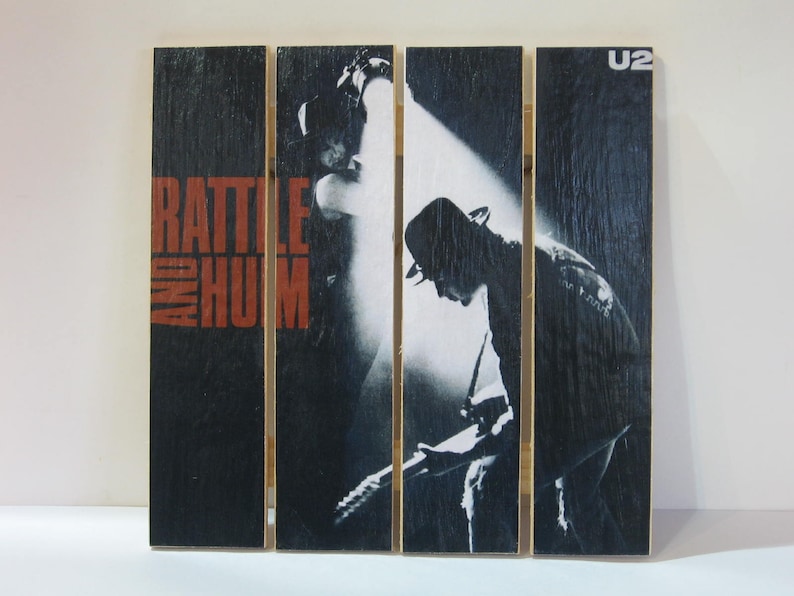 U2 Rattle and Hum Album Cover Decoupage Wooden Wall Hanging Mini Pallet ...