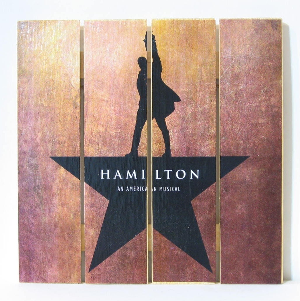 Hamilton the Musical Broadway Decoupage Wooden Wall Hanging Mini Pallet ...