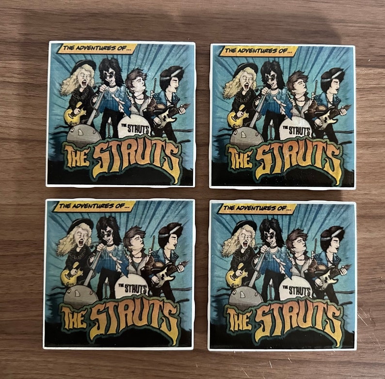 PICK 4 THE STRUTS Ceramic Tile Coasters Pretty Vicious Young & Dangerous Strange Days Everybody ...