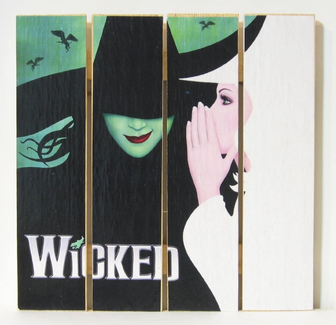 Wicked the Musical Broadway Decoupage Wooden Wall Hanging Mini Pallet ...