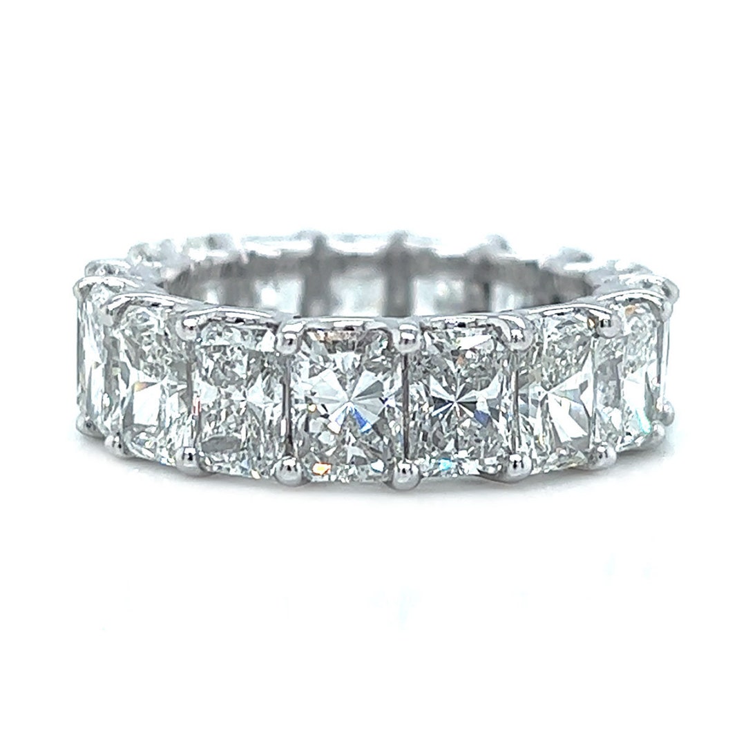 10.00 Cttw F VS1 Radiant Cut Lab Created Diamond Eternity Wedding Band ...