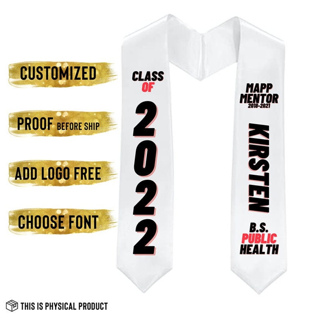 Graduation Stole, Customized, Stole Graduation Custom, Long Rich in ...