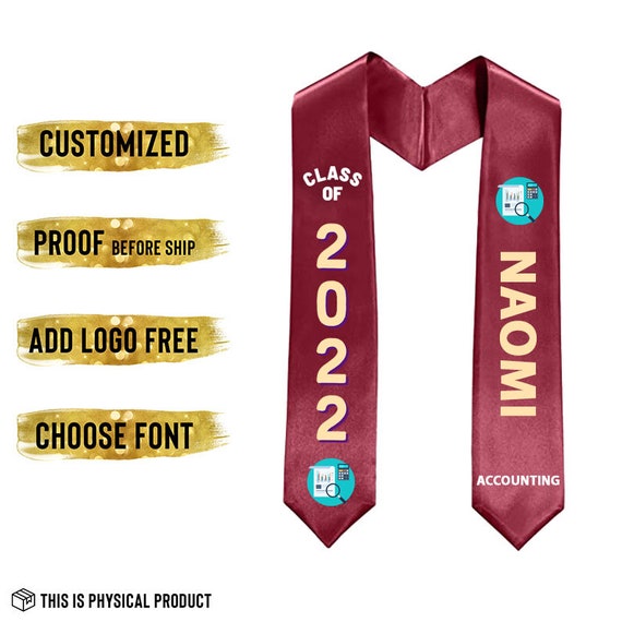 Graduation Stole Graduation Accounting Stole Customized Stole - Etsy