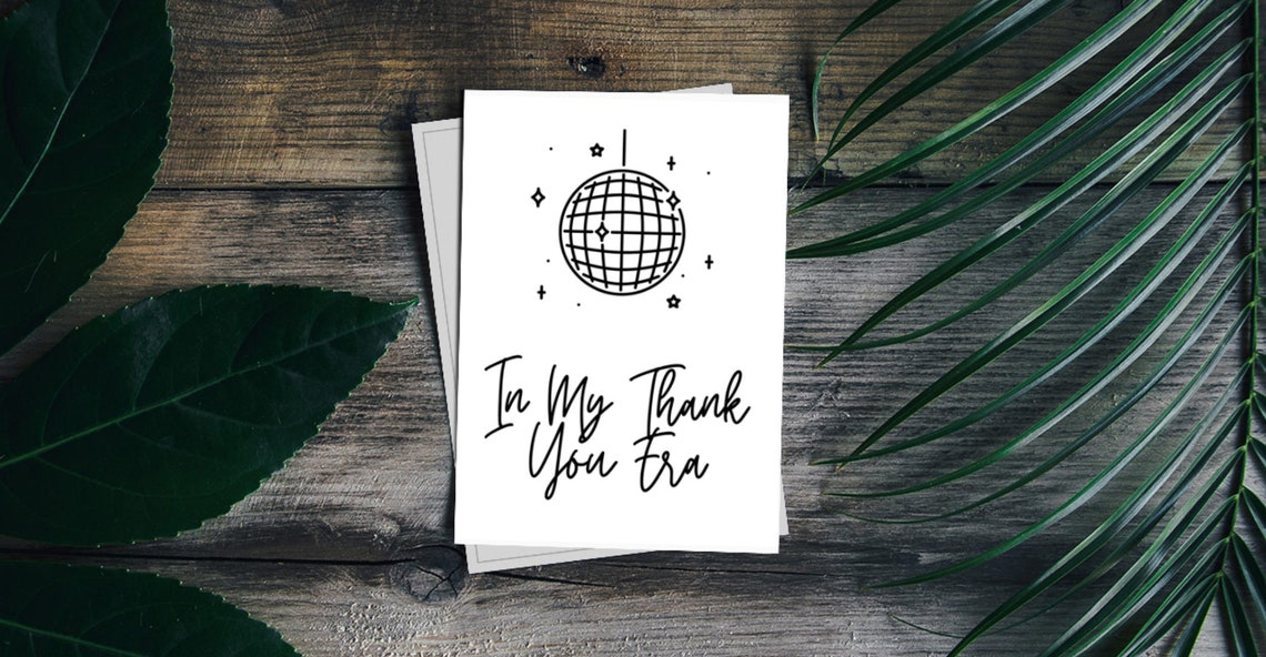 Taylor Swift Thank You Card "in My Thank You Era" Eras Tour Digital ...