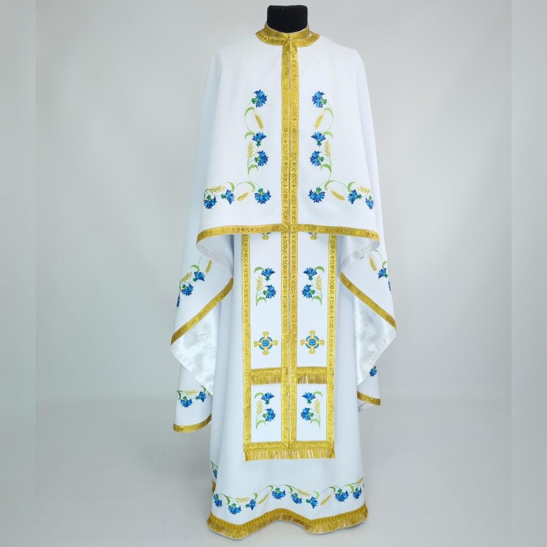 Priest Vestment Set, Greek Embroidered Vestment, Felon Embroidered ...
