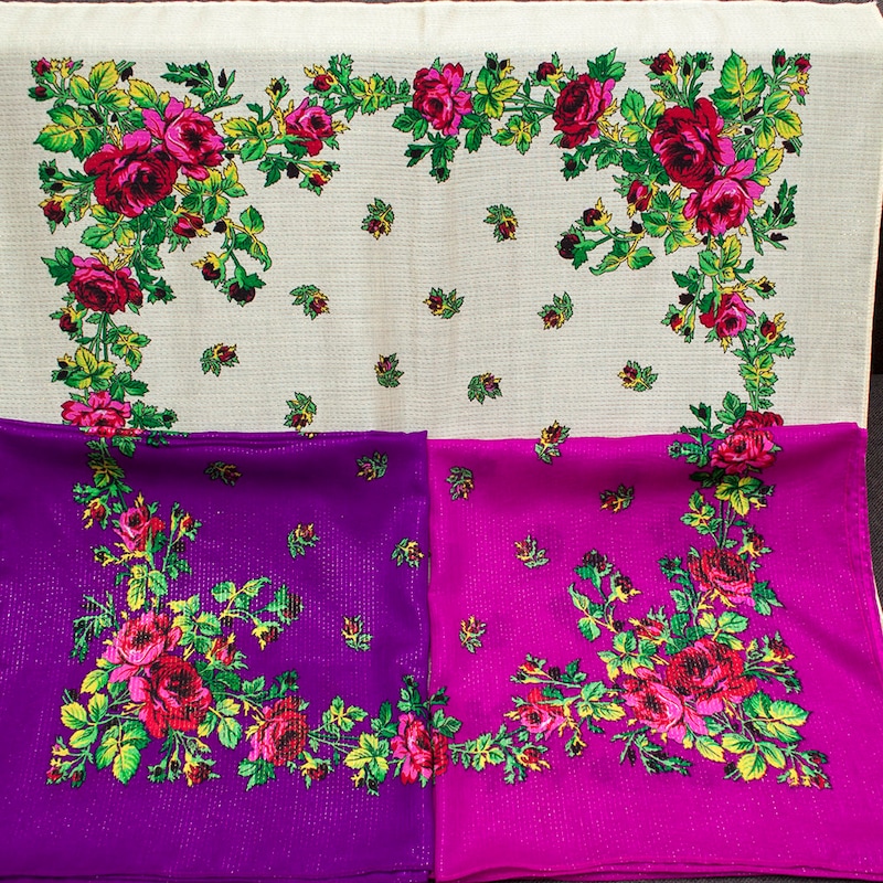 Floral Wool Scarf - Etsy