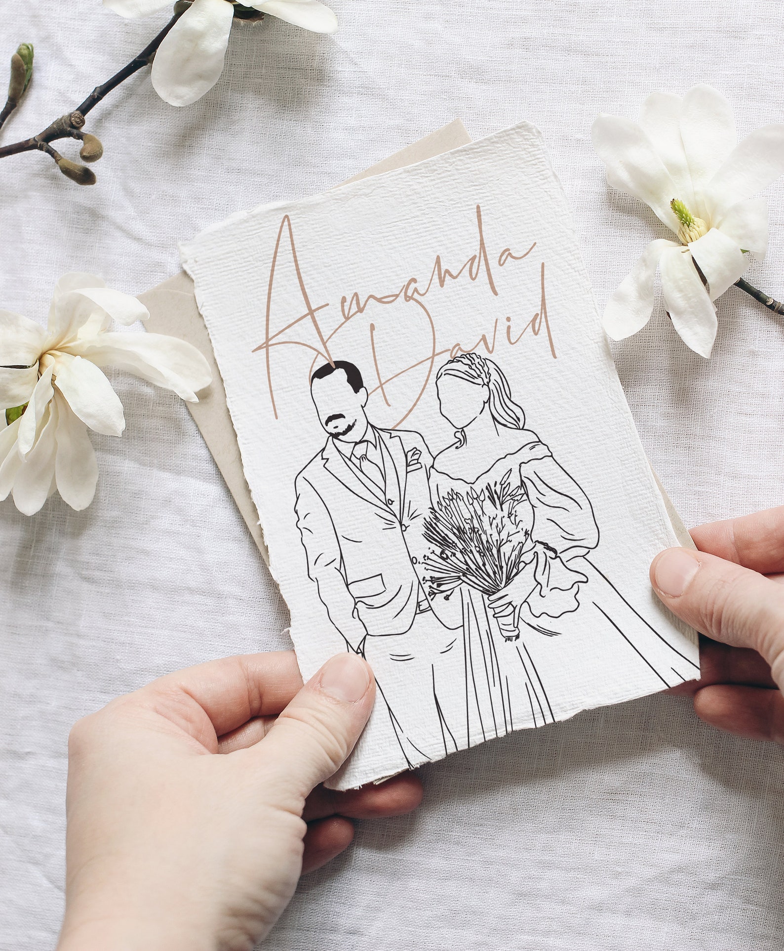 Illustrated Wedding Invitation Personalized Invitation Line - Etsy