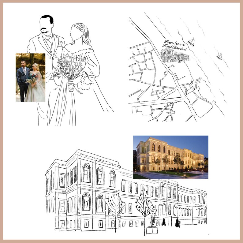 Illustrated Wedding Invitation Personalized Invitation Line - Etsy