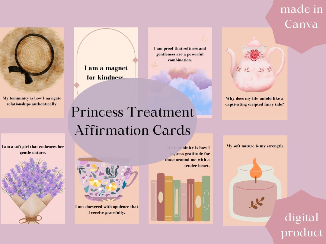 Princess Treatment Affirmation Cards Digital Printable Manifestation ...