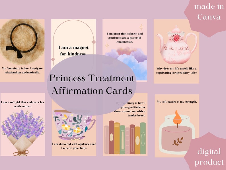 Princess Treatment Affirmation Cards Digital Printable Manifestation ...