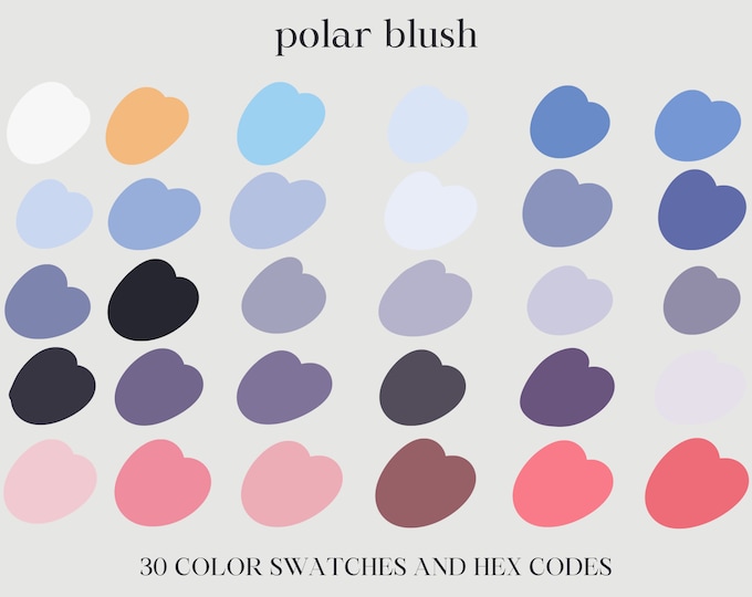Polar Blush Color Palette Winter Hex Codes for Procreate Swatches ...