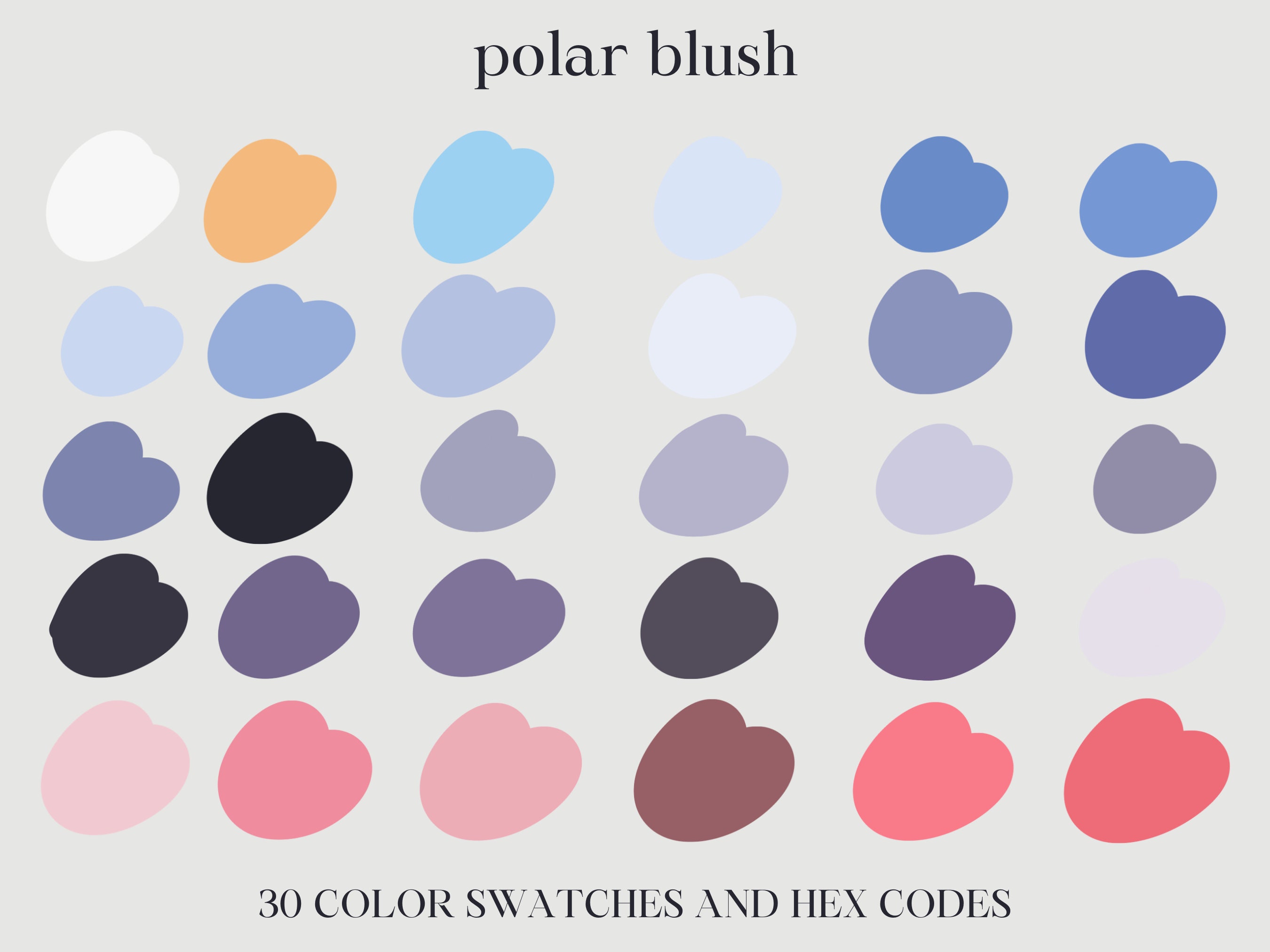 Polar Blush Color Palette Winter Hex Codes for Procreate Swatches ...