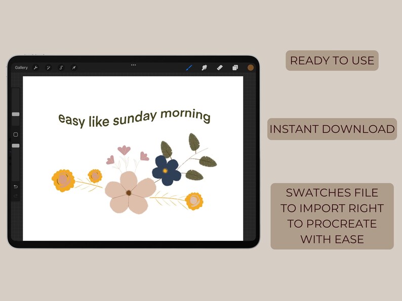 Easy Like Sunday Morning Doodles, Green Neutral Color Palette and Hex ...
