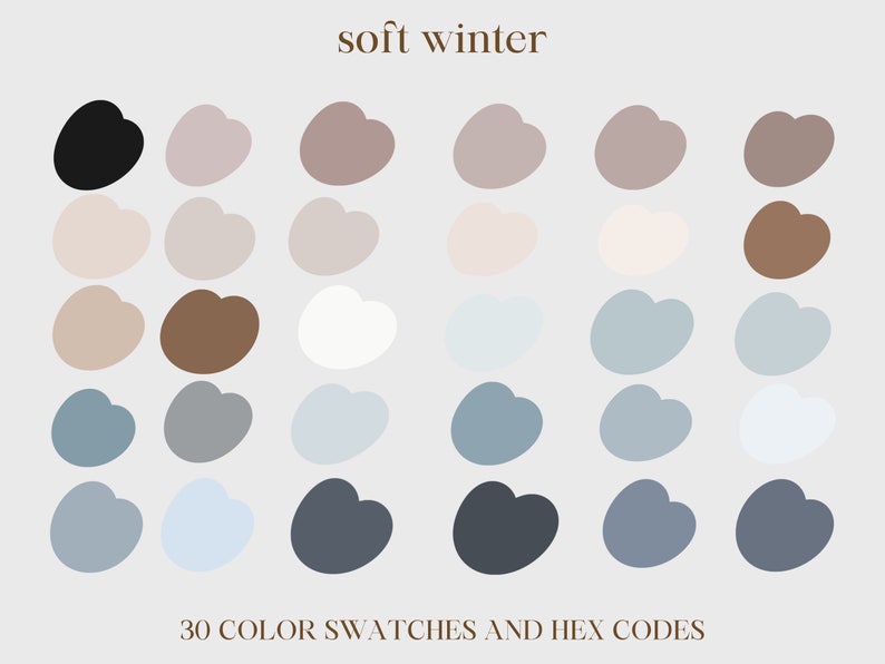 Soft Winter Blue Brown Neutral Color Palette and Hex Codes for ...