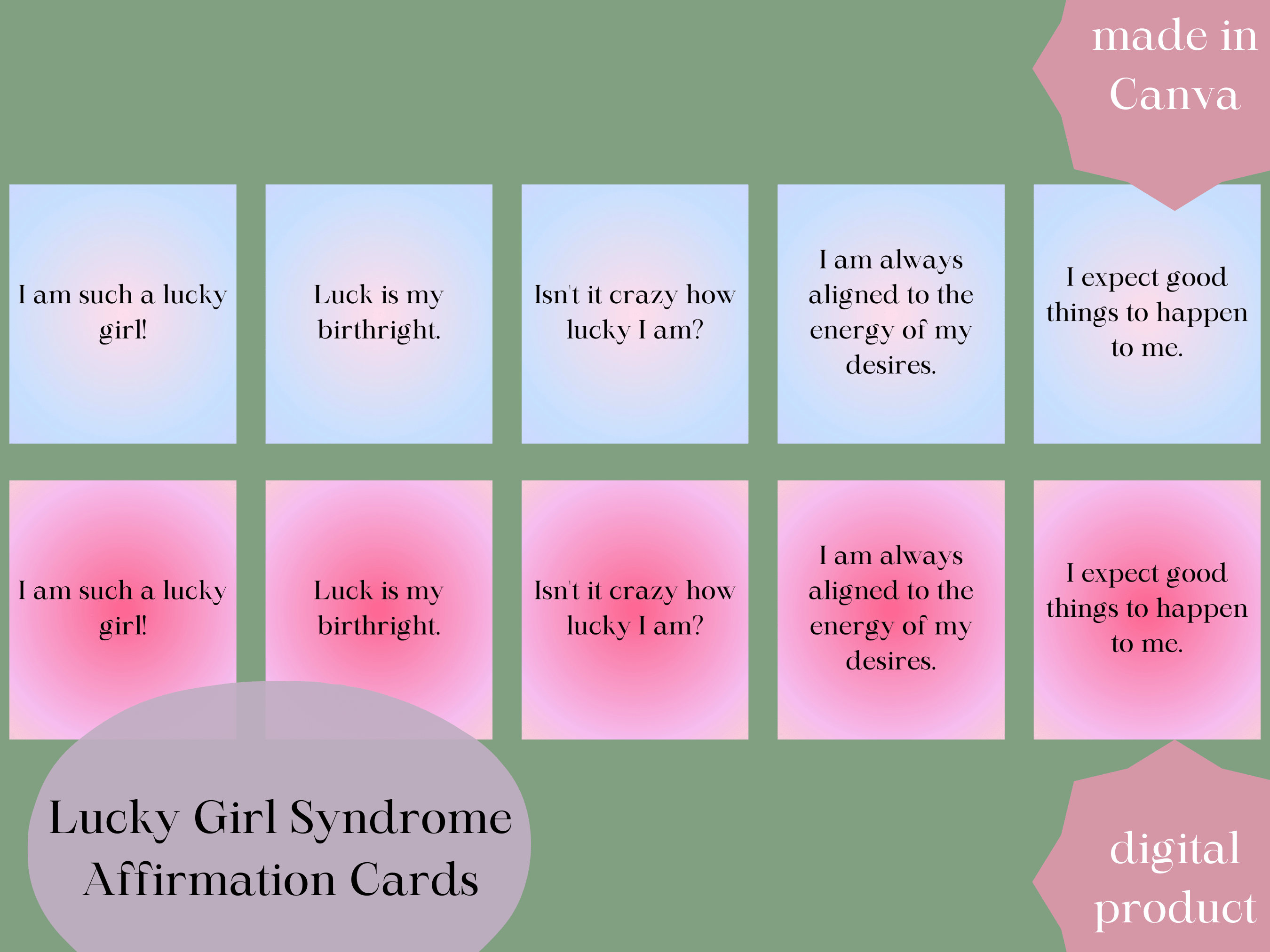 Lucky Girl Syndrome Affirmations 50 Positive Affirmation Cards