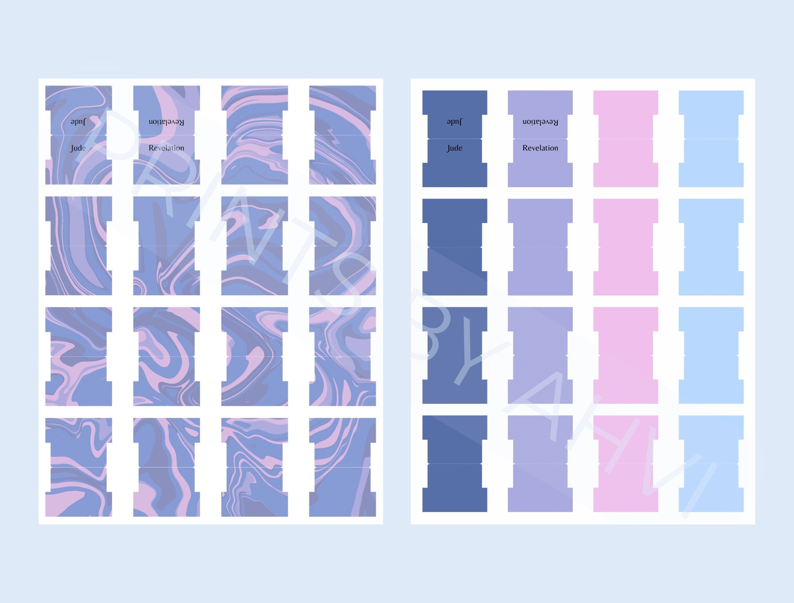 Colorful Printable Bible Tab Set Double Sided for All 66 Books ...