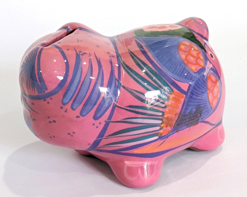 Bank Piggy Bank Pink Floral Ceramic Coin Money Savings Bank Flowers ...