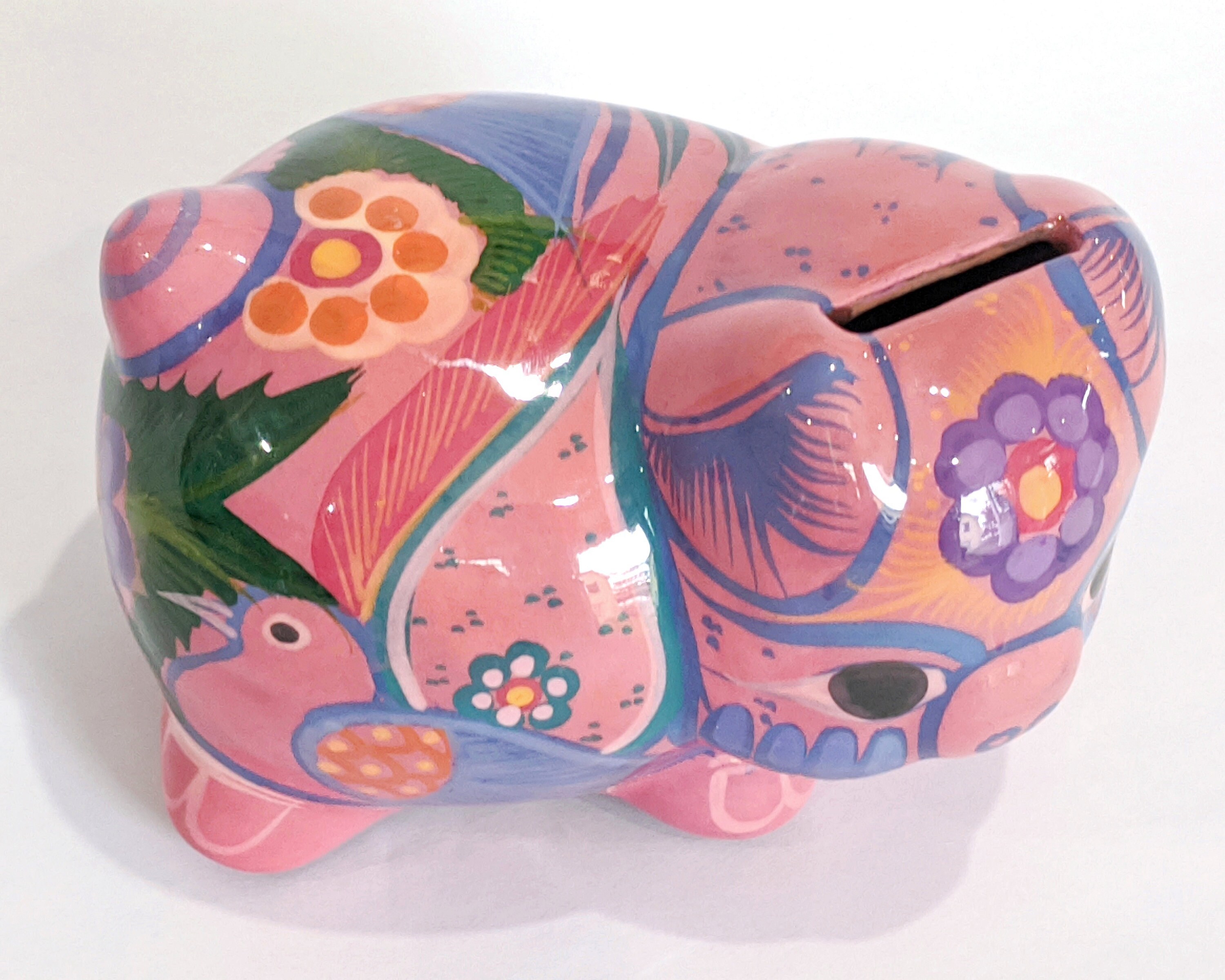Bank Piggy Bank Pink Floral Ceramic Coin Money Savings Bank Flowers ...