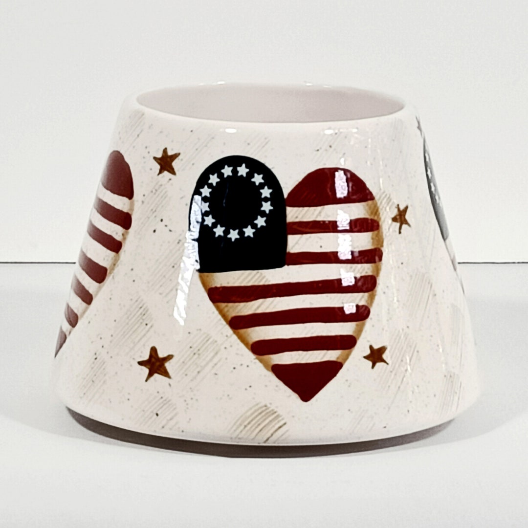 Candle Shade American Flag Candle Cover Stars Stripes Hearts Patriotic ...