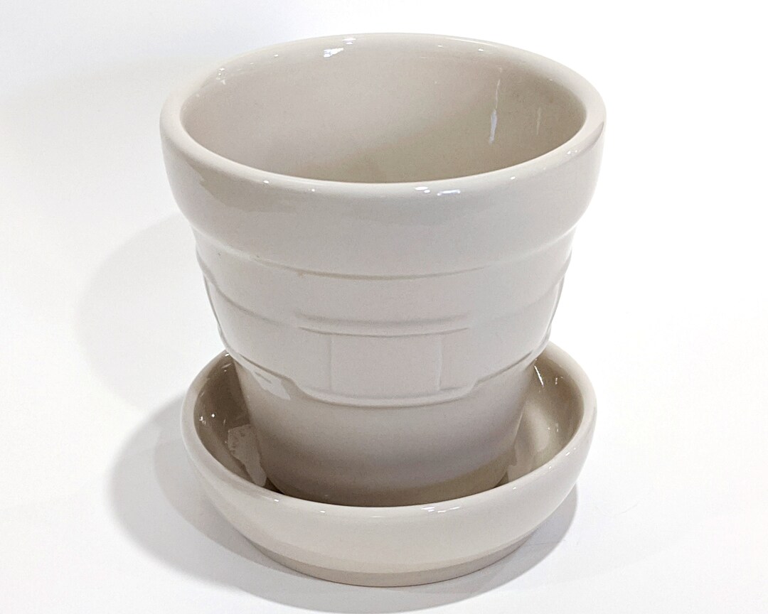 Planter ©longaberger Pottery® Ivory woven Traditions Basket Weave ...