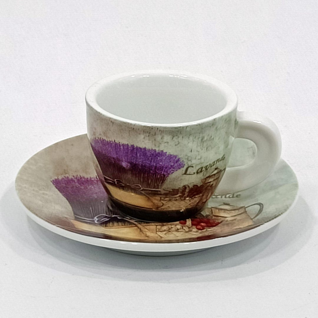 Teacup: French Lavender "lavande" Cup Saucer Espresso Mini Teacup ...