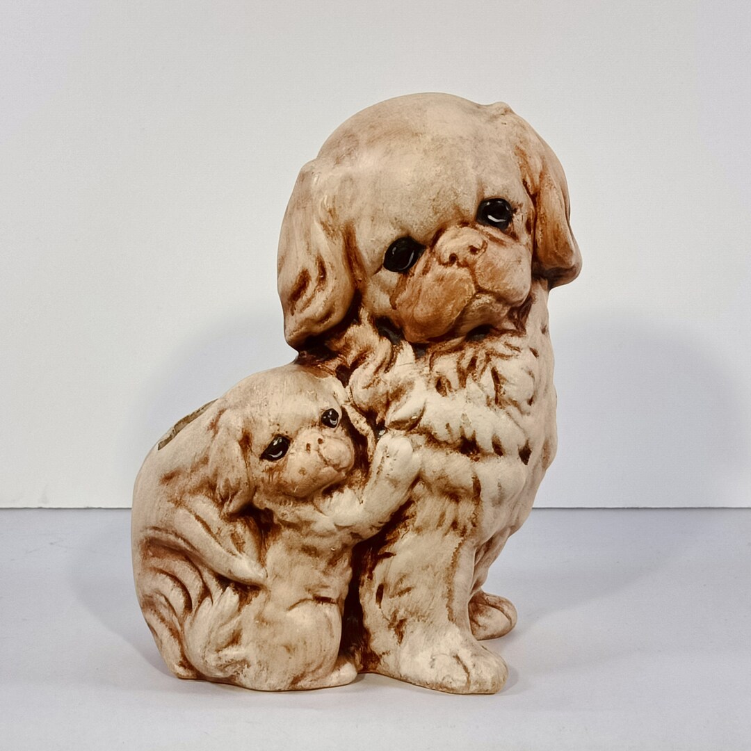 Planter Dog Puppy Cocker Spaniels Planter Pot Hand Painted Ceramic Dogs ...