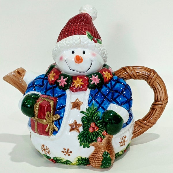 Snowman Teapot - Etsy