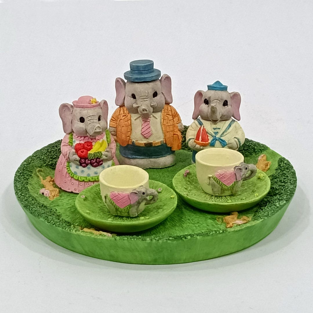 Tea Set Miniature Elephants Tea Party Set Vintage Tea Set Teacups ...