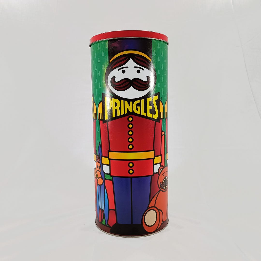 Tin Giant PRINGLES® Holiday Supersize Canister Nutcracker Teddy Bear ...