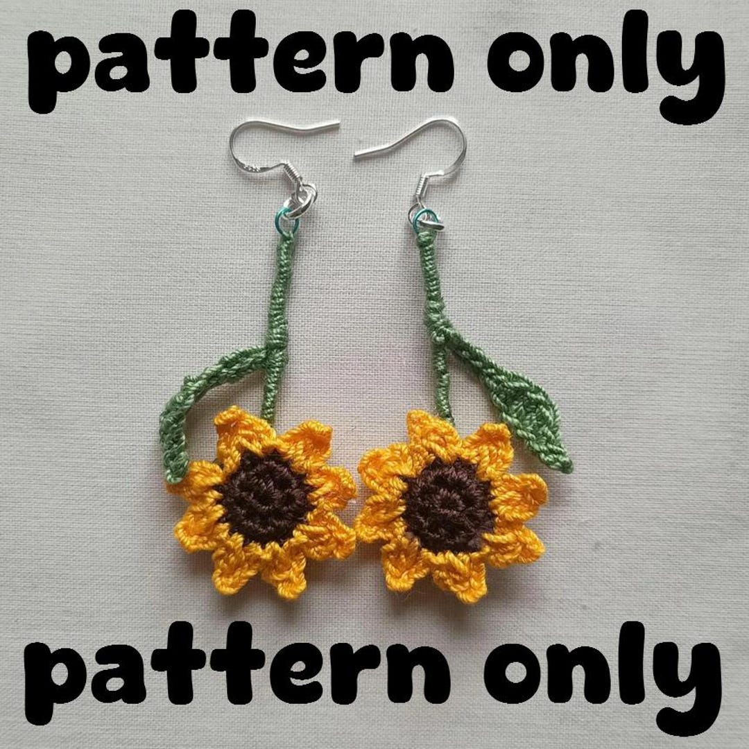 Micro Crochet Sunflower Earrings - PATTERN ONLY - Etsy