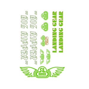 SE Racing Big Ripper OUTLINE Decal Kit With Landing Gear Fork, BMX, You ...