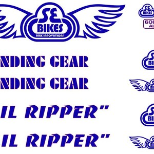 SE Racing LIL Ripper Decal Kit With Landing Gear Fork, BMX You Pick Any ...