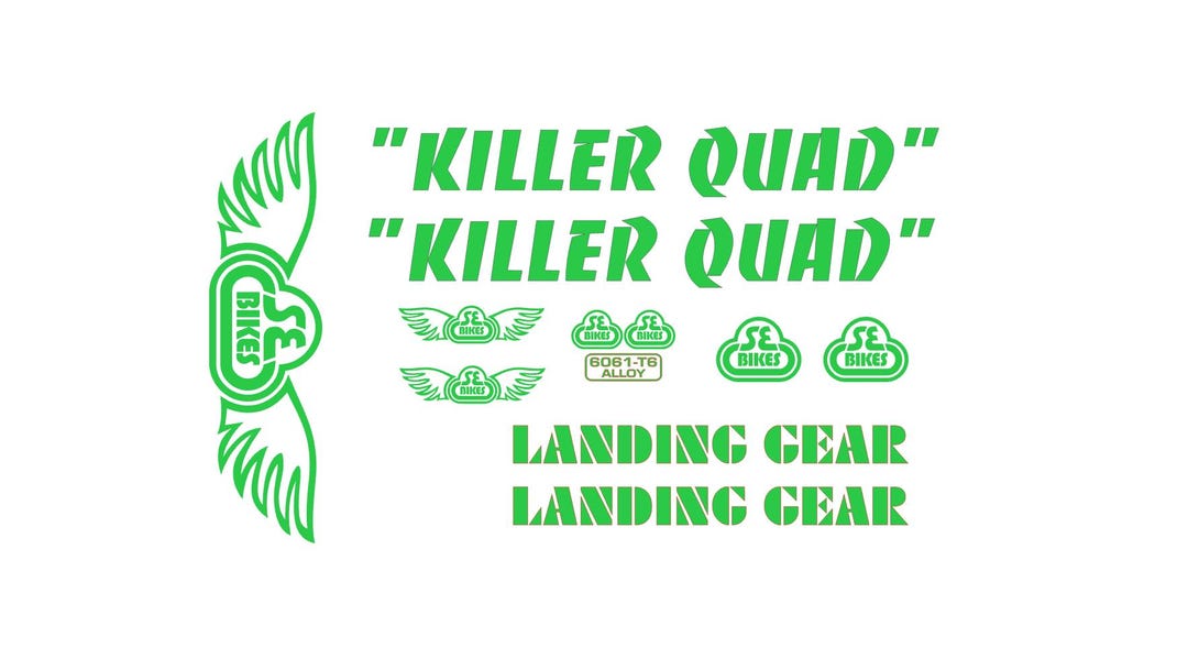 SE Racing Killer Quad Decal Kit, Landing Gear Fork, BMX Quadangle - Etsy