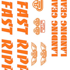 SE Racing Fast Ripper BMX Decal Kit - Landing Gear Fork - Custom Color ...