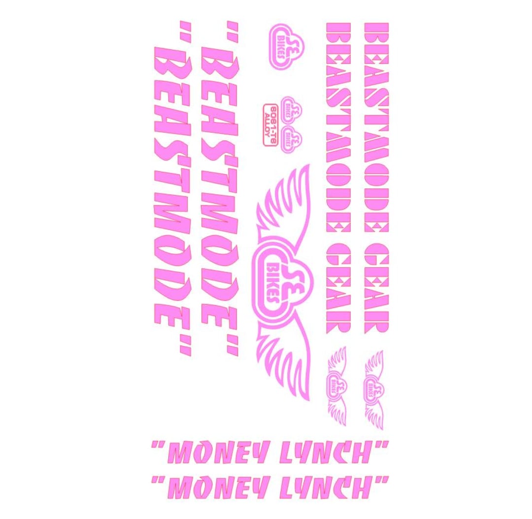 SE Racing Beast Mode Decal Kit: Marshawn Lynch BMX, Oracle Vinyl - Etsy