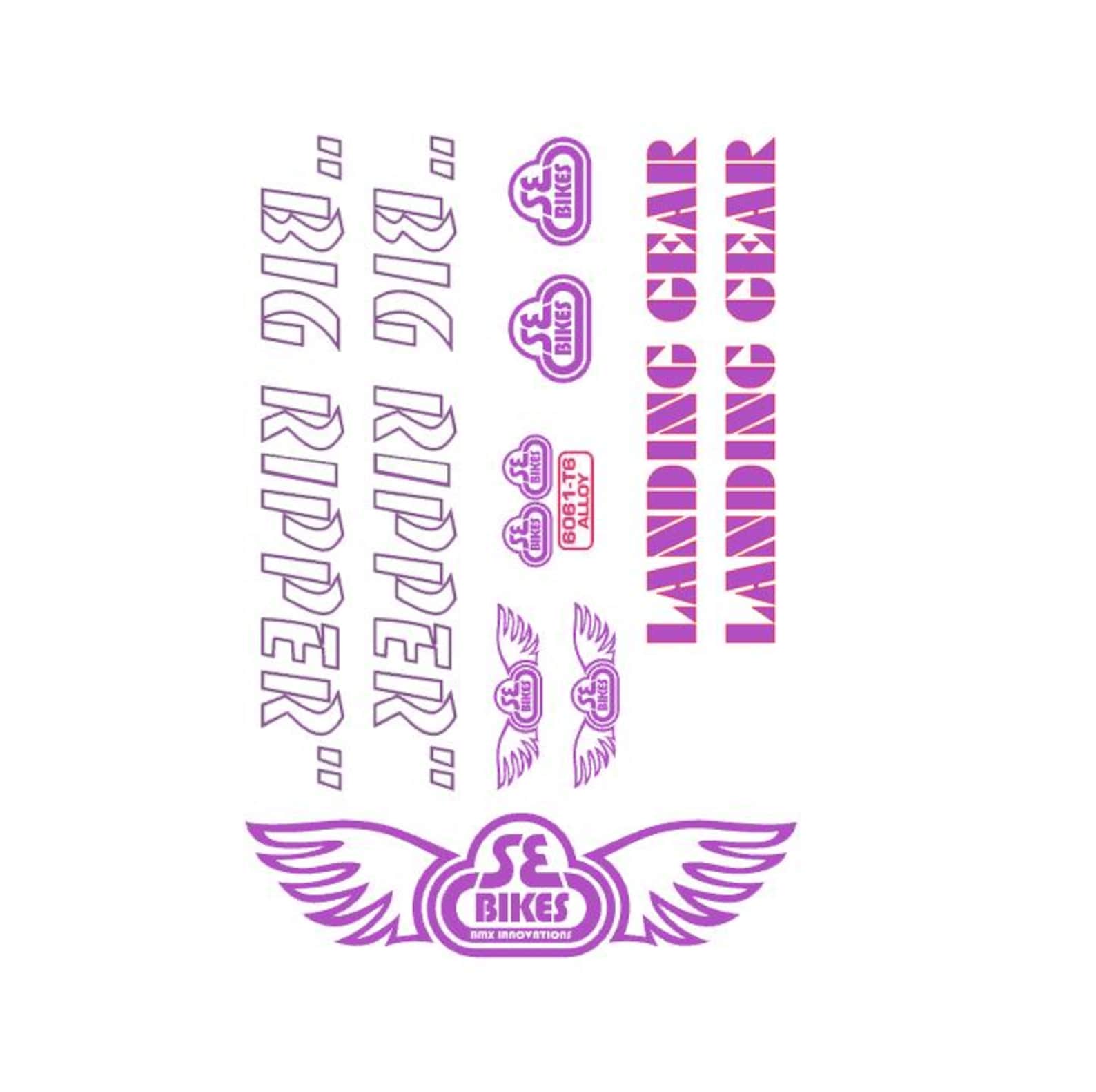 Se Racing Big Ripper Outline Decal Kit, Landing Gear Bmx, Vintage Se ...