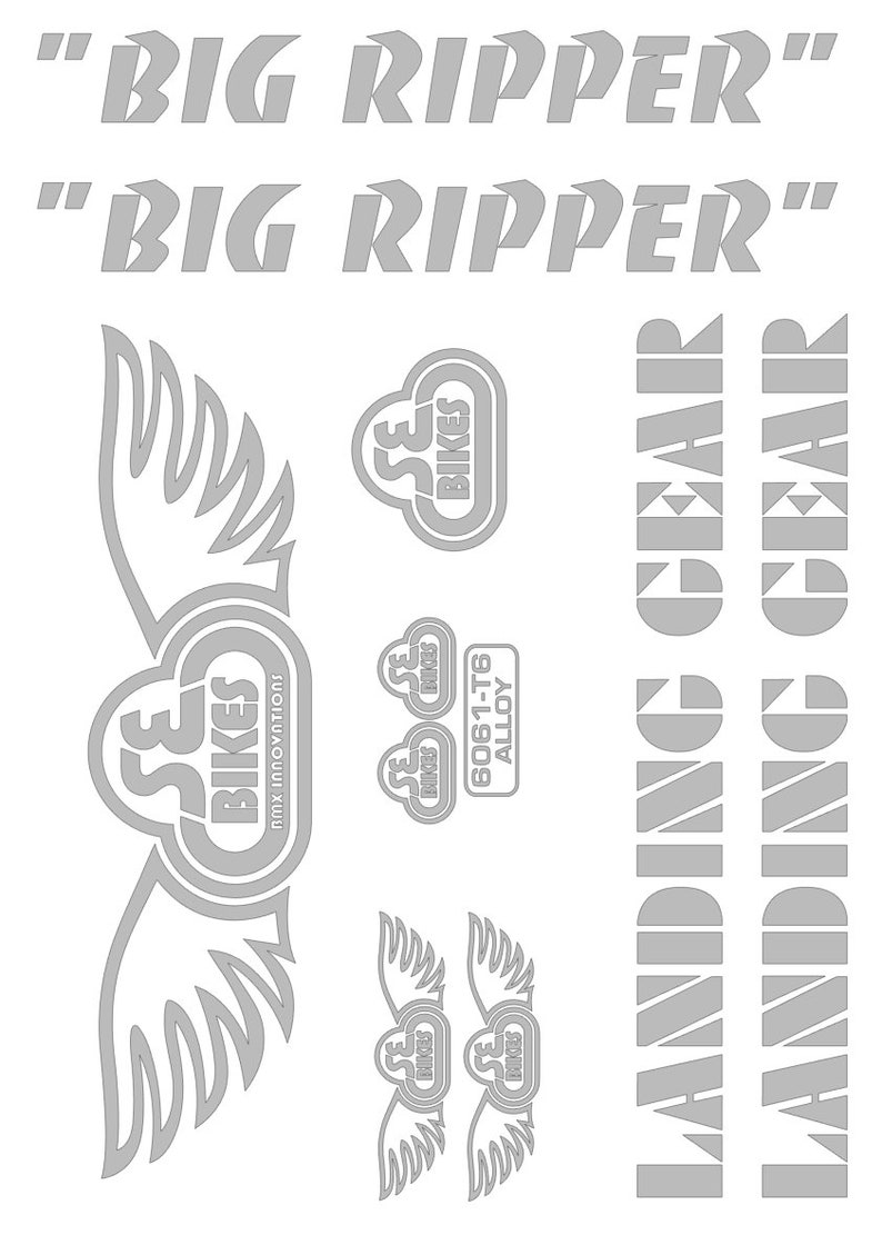SE Racing Big Ripper Decal Kit With Landing Gear Fork BMX You - Etsy