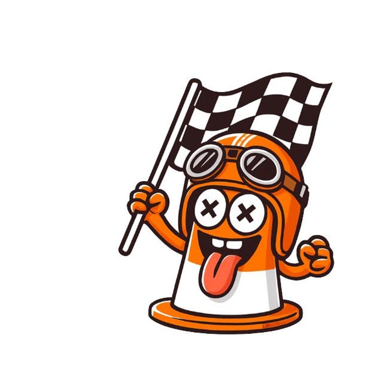 Autocross Cone Head Sticker Sheet – Funny Racing Cone Character – Vinyl ...
