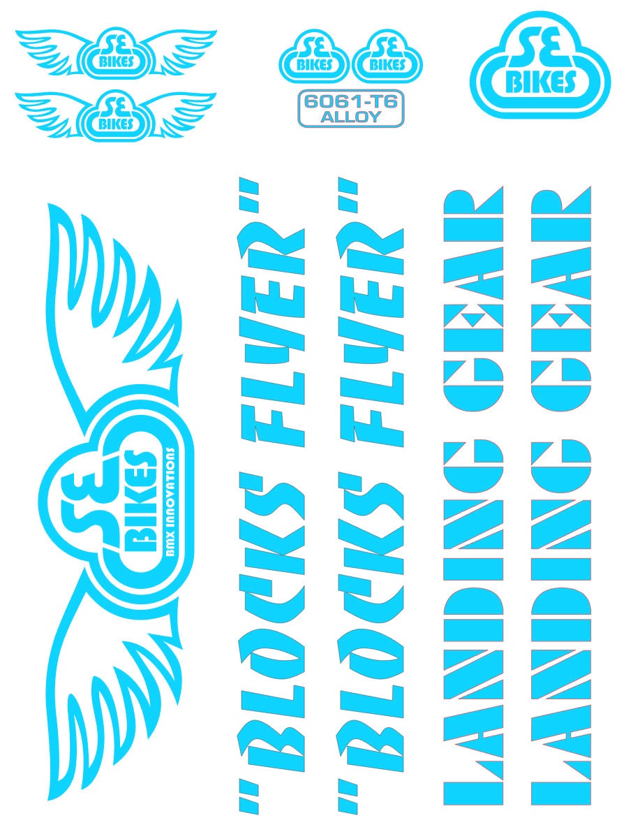 SE Racing Blocks Flyer BMX Decal Kit - Landing Gear Fork - Etsy