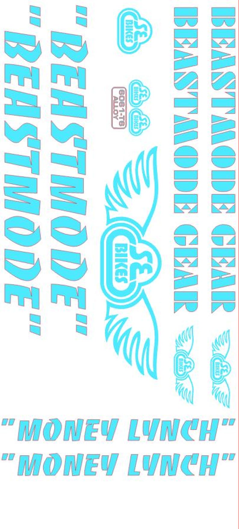 SE Racing Beast Mode Decal Kit: Marshawn Lynch BMX, Oracle Vinyl - Etsy