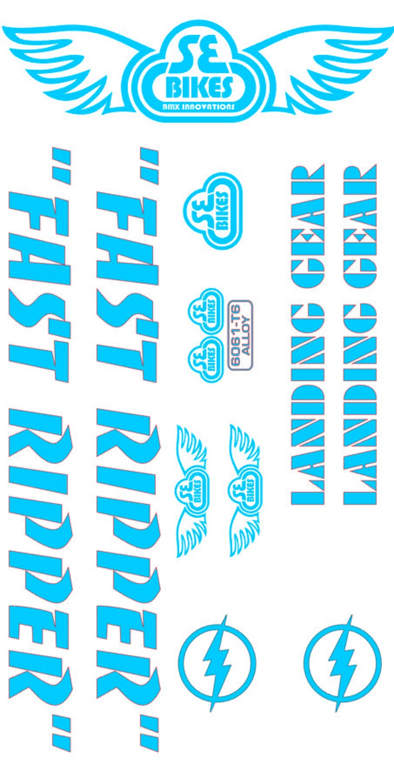 SE Racing Fast Ripper BMX Decal Kit - Landing Gear Fork - Custom Color ...